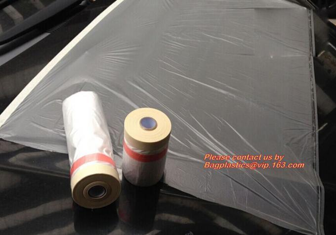 43.3 inch roll Plastic Pre-taped Masking Film, Drop cloth, masker roll ...