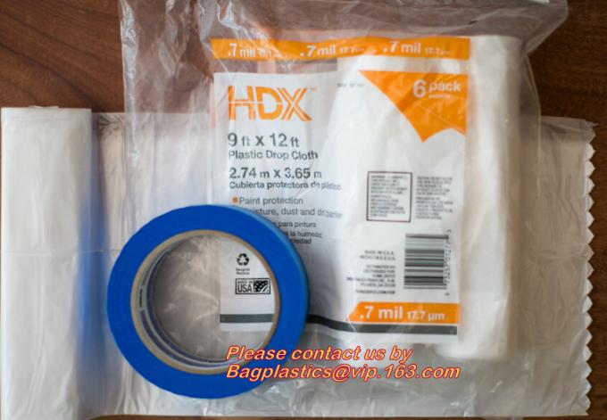 Plastic protective drop cloth, dust sheet, cover film, drop cloth, PE ...