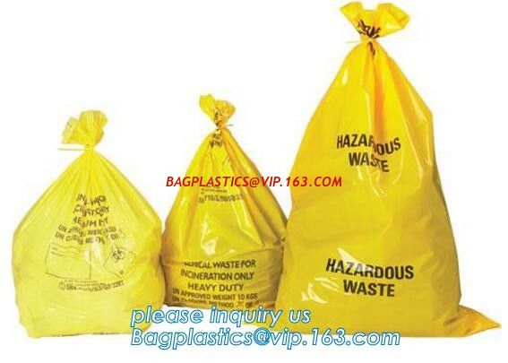 Disposable plastic biohazard bags infectious linen waste bags, Yellow ...