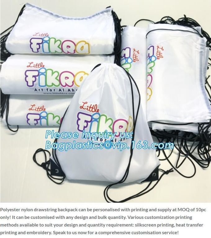 Promotional Sports Gym Sack Polyester Drawstring Bag With Logo Printed ...