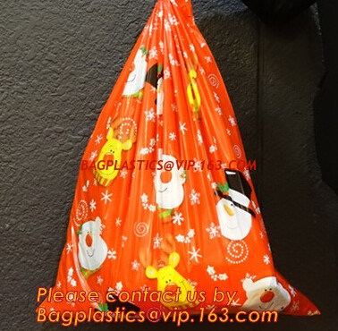 PE Plastic drawstring Gift Bags With cartoon Logo, drawstring christmas ...