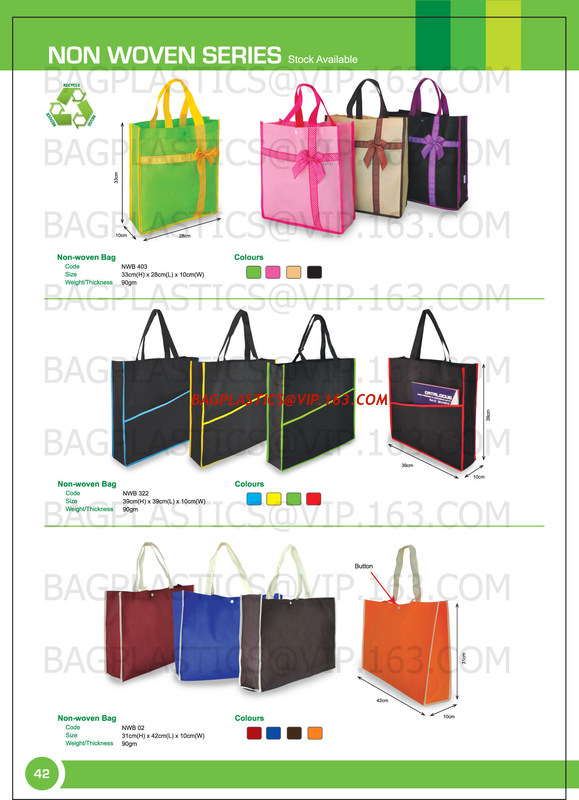 Customize PP non woven tnt bag, nonwoven flat bag, t-shirt bag ...
