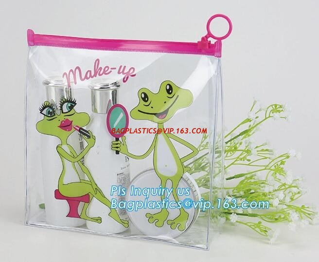 plastic bag with zip lock for cosmetic, slide lock poly bag, standing ...