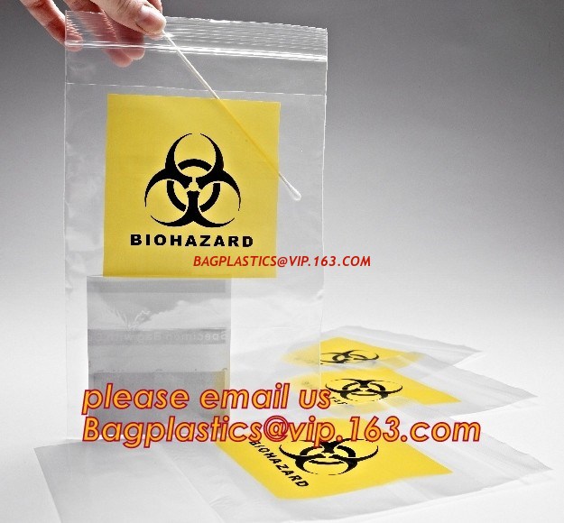 Biohazard LDPE lab specimen zipper bag customized Printing medicine ...