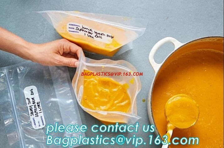 soup bag, liquid storage, food double zip lock plastic packaging bag ...