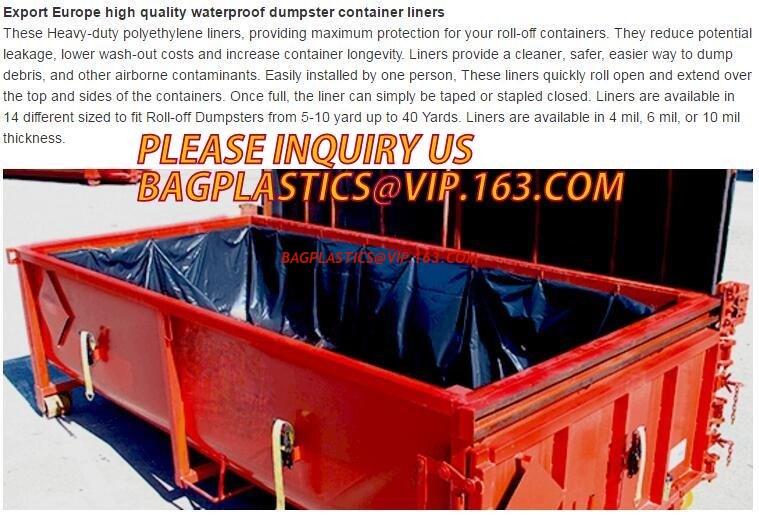 extra lagrge woven PE drawstring dumpster container 20 yard drawstring black dumpster container ...