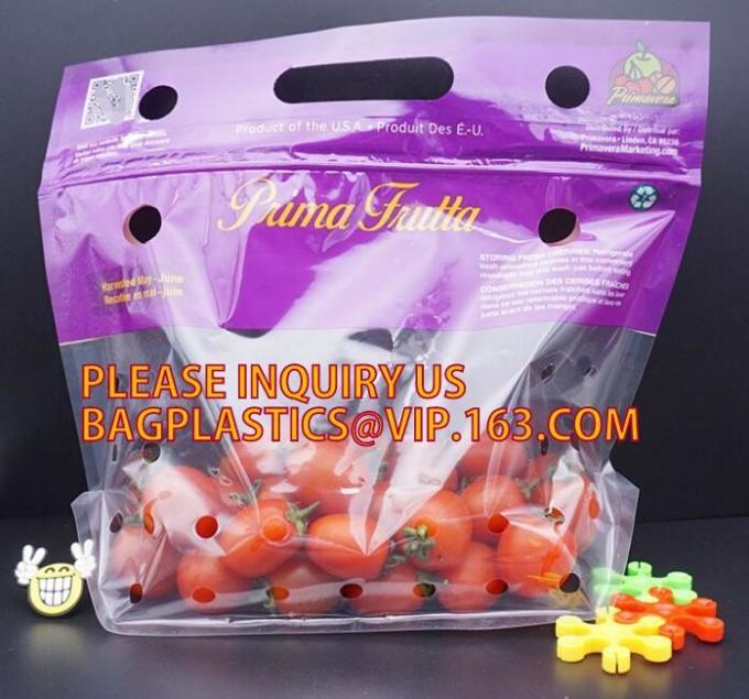 Fruits packaging bag/Grapes plastic bag with k, Air Holes Zip Handle ...