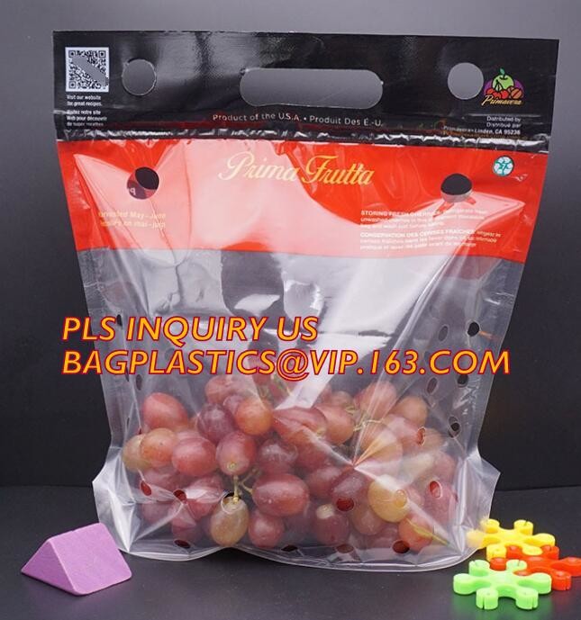 Fruits packaging bag/Grapes plastic bag with k, Air Holes Zip Handle ...