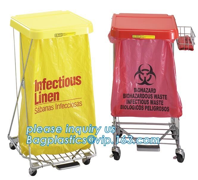 Disposable plastic biohazard bags infectious linen waste bags, Yellow ...