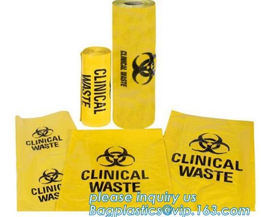 Disposable plastic biohazard bags infectious linen waste bags, Yellow ...
