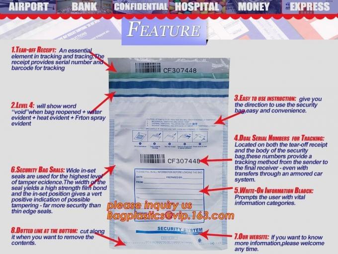 Plastic Money/Evidence Security Envelopes Cash Deposit Seal Bags, Bank ...