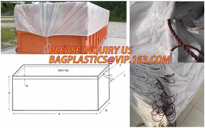 Large durable drawstring dumpster container liner for garbage ...
