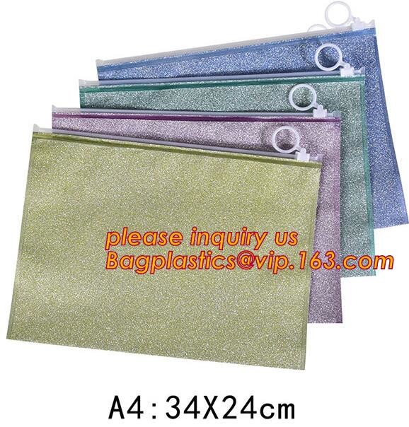 Office School Supply A4/5/6 Plastic PVC Document Bags With Zipper File ...