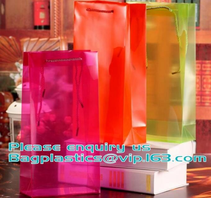 Plastic bag custom printed flower PP transparent bag with hanging ...