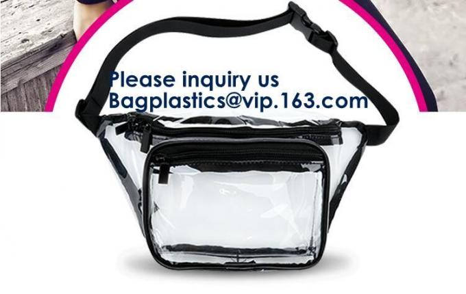 Clear PVC Sling Bag With Zipper Bag And Shoulder Strap, Clear PVC Large ...